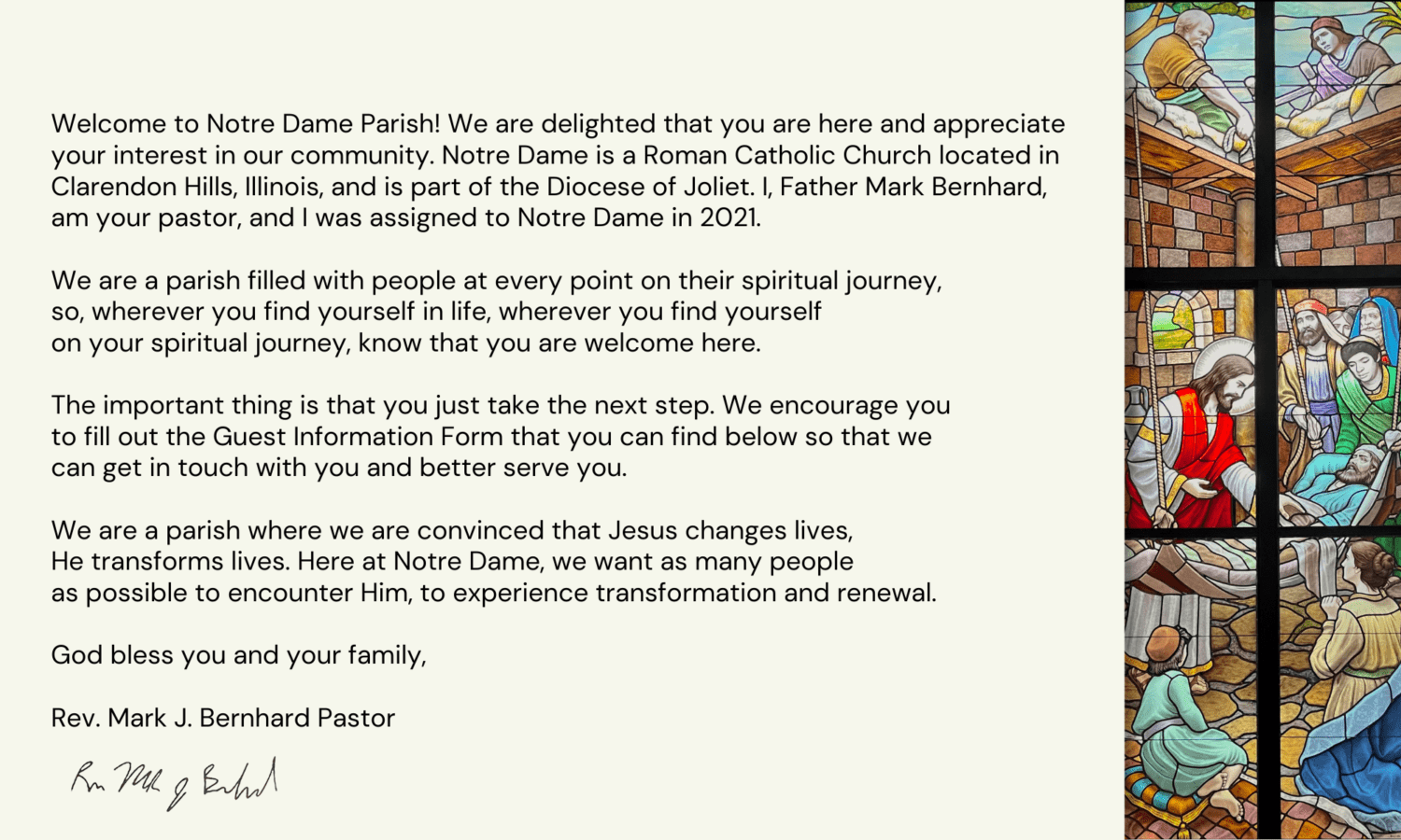 I’m New – Notre Dame Parish